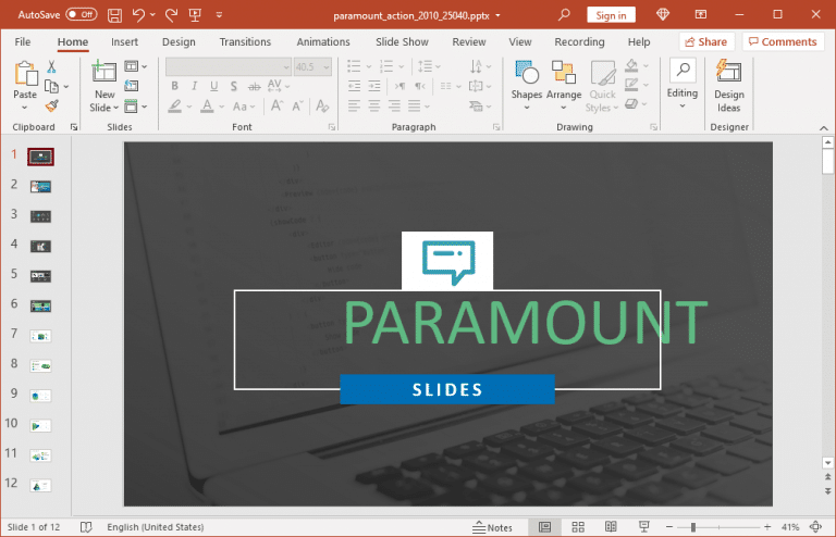 Animated Paramount Action PowerPoint Template