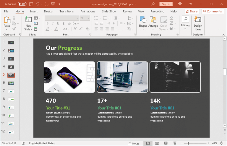 Animated Paramount Action PowerPoint Template