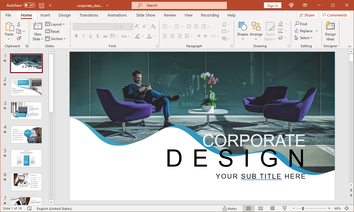 Animated Corporate Design PowerPoint Template