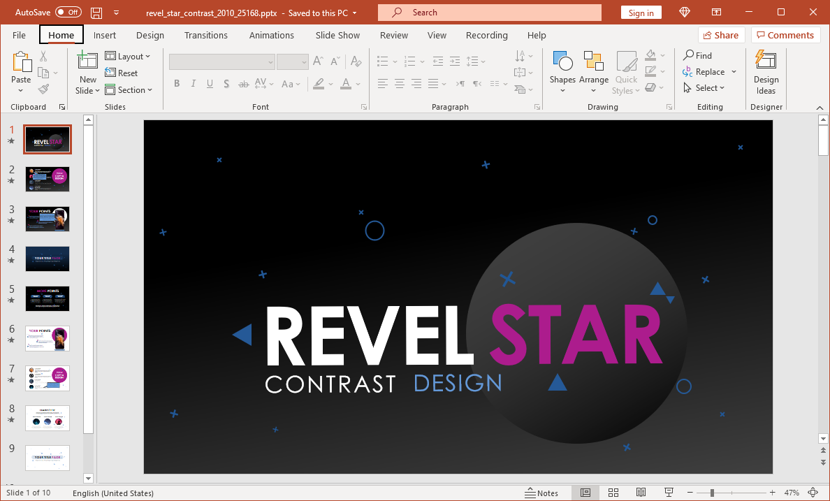 Animated Revel Star PowerPoint Template
