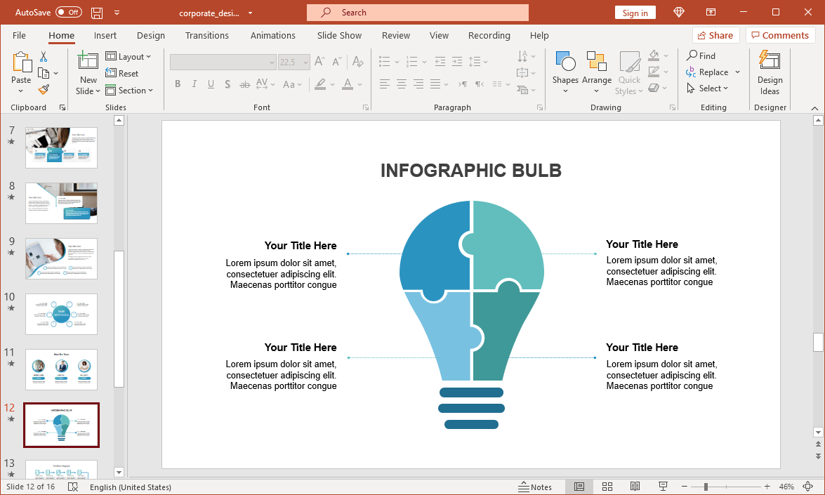 Animated Corporate Design PowerPoint Template