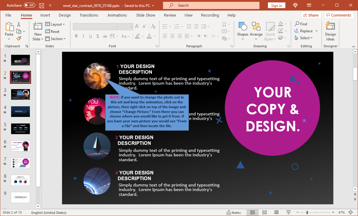 Animated Revel Star PowerPoint Template