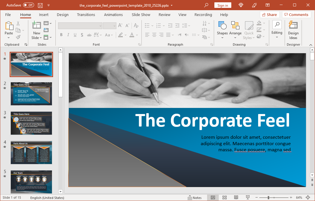 Animated Corporate Feel PowerPoint Template