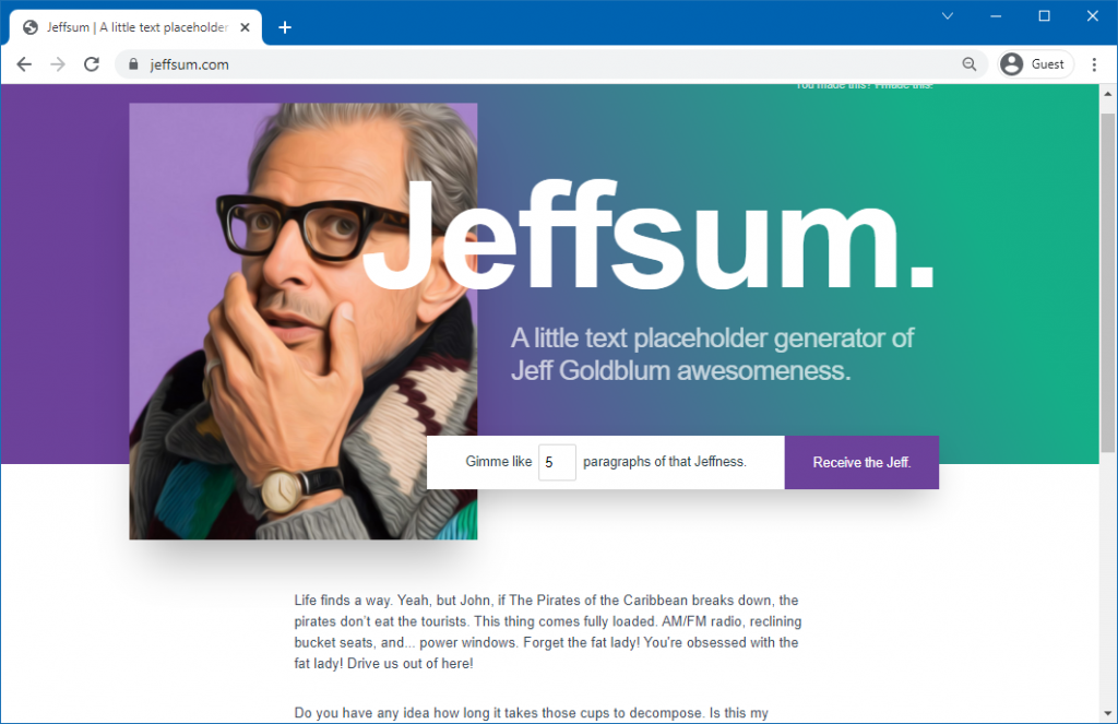 Alternative to Lorem Ipsum Text