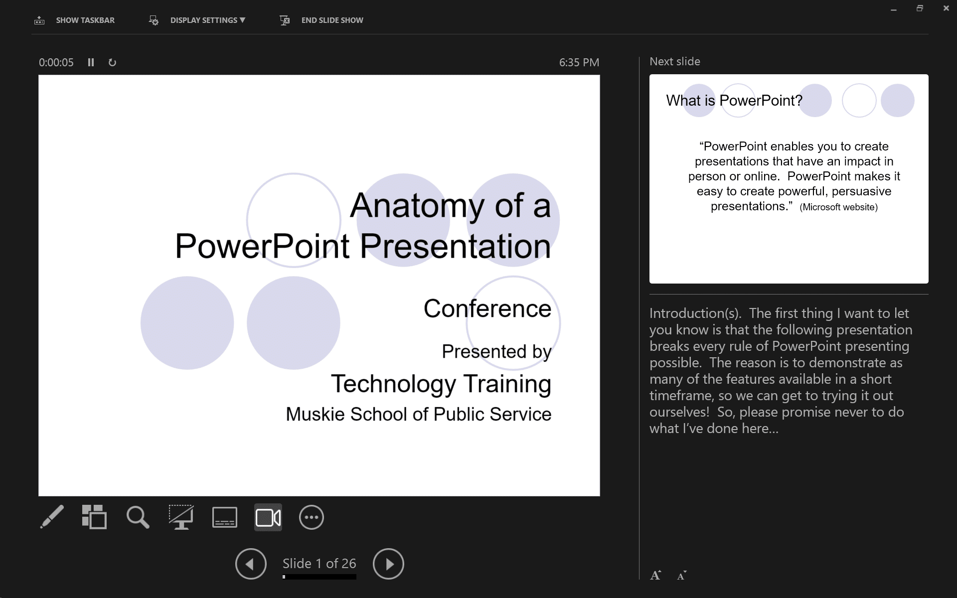 Presenter View in PowerPoint