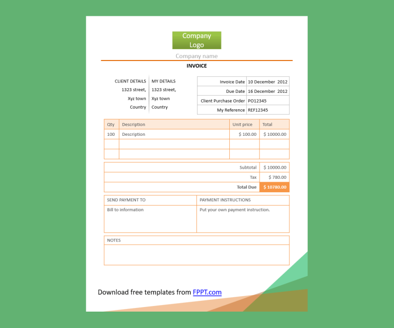 7+ Free Invoice PowerPoint Templates to Make your own Invoices