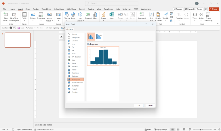 How to Make Histograms in PowerPoint using Excel Charts