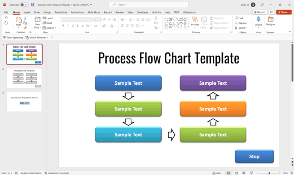 Free Simple Process Chart Template for PowerPoint Presentations