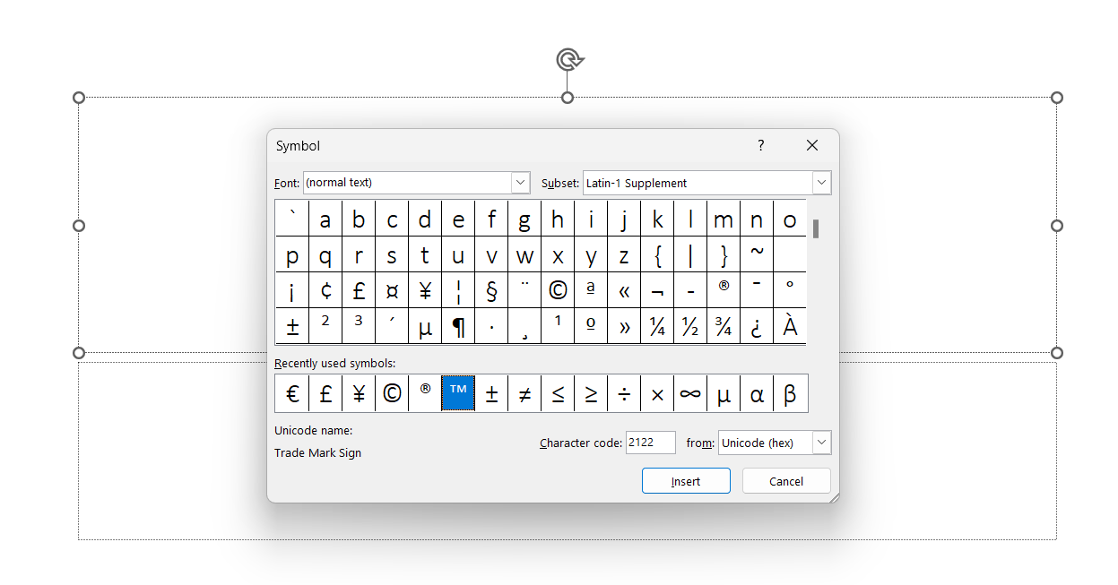 How to Insert a Trademark Character in PowerPoint