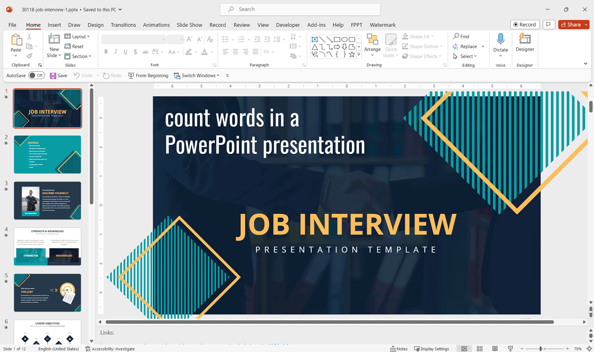 How to Count the Number of Words in a PowerPoint Presentation