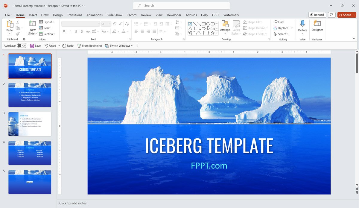 Under the Surface: Iceberg Templates in Presentations