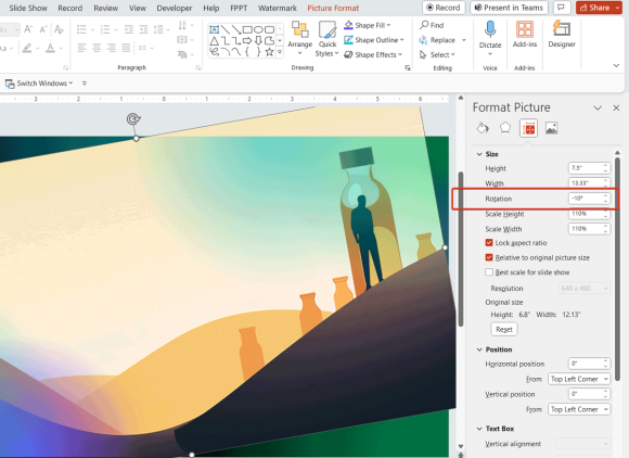 Rotate with Shapes in PowerPoint Background
