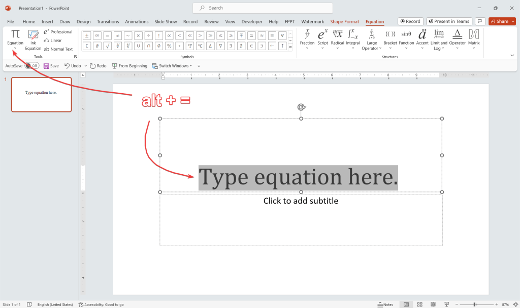 How to Insert Equations in PowerPoint (Easy Way)