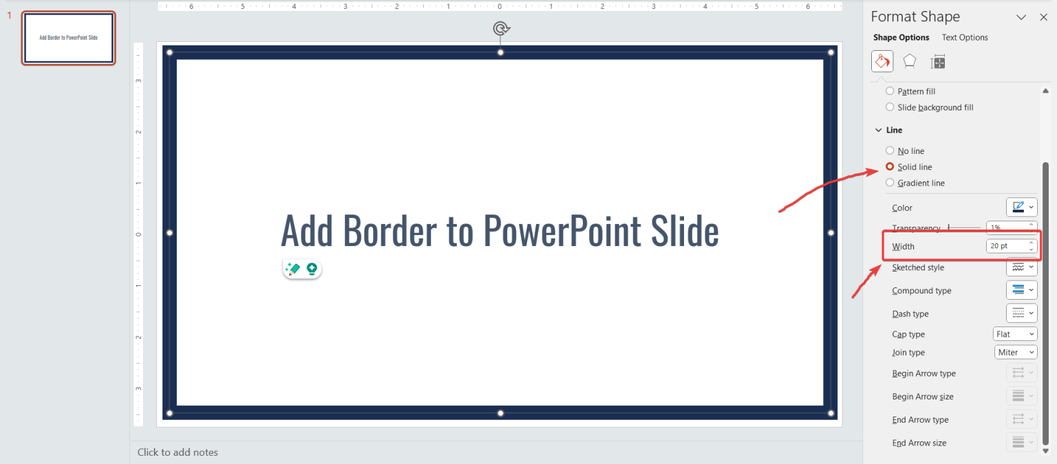 How to Add Border in PowerPoint using Shapes