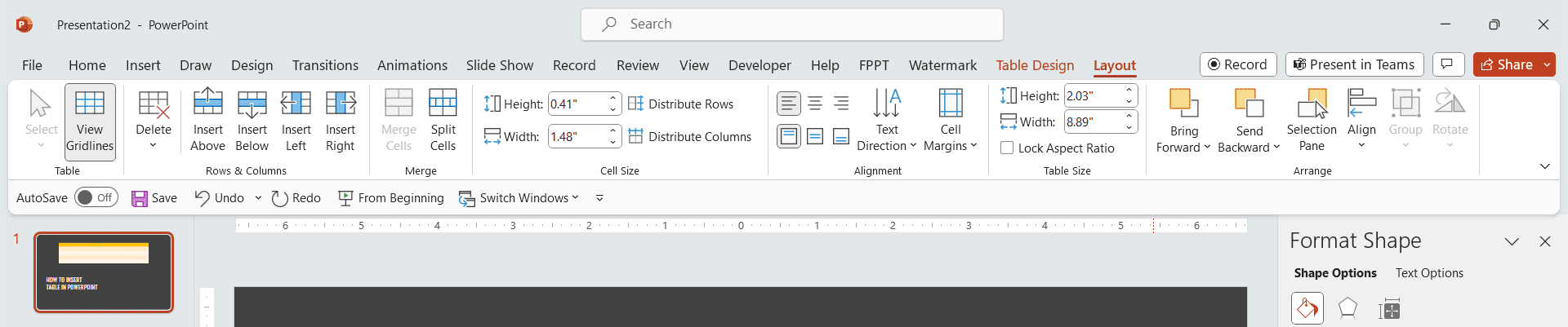 Mastering Tables in PowerPoint