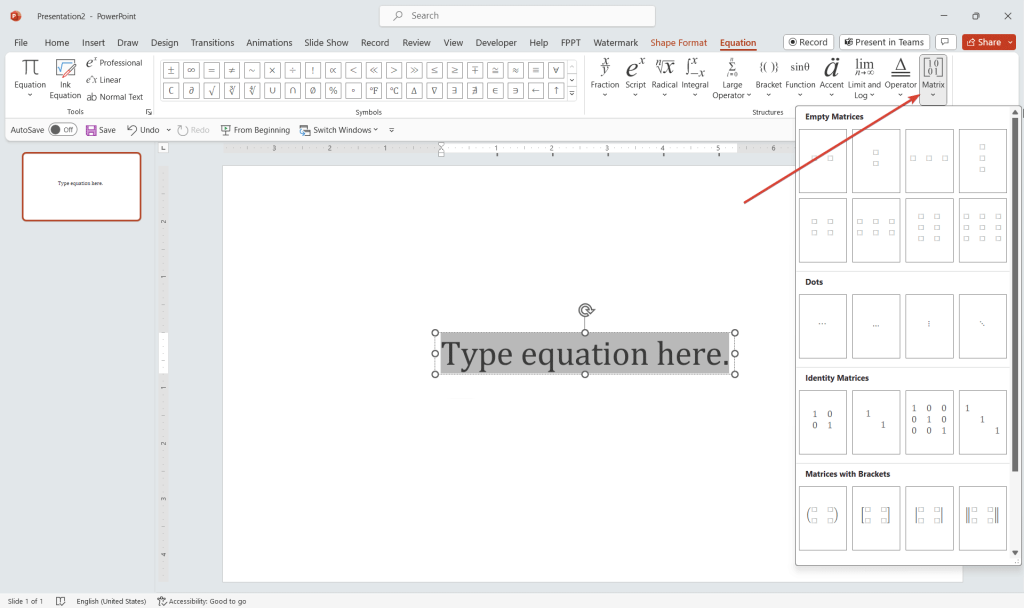 How to Insert a Matrix in PowerPoint (Quick Ways)