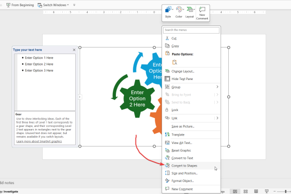 How to Design Gears in PowerPoint with SmartArt Graphics