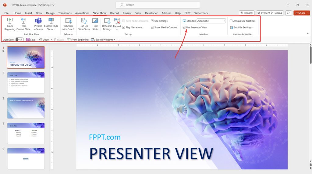 Presenter View in PowerPoint