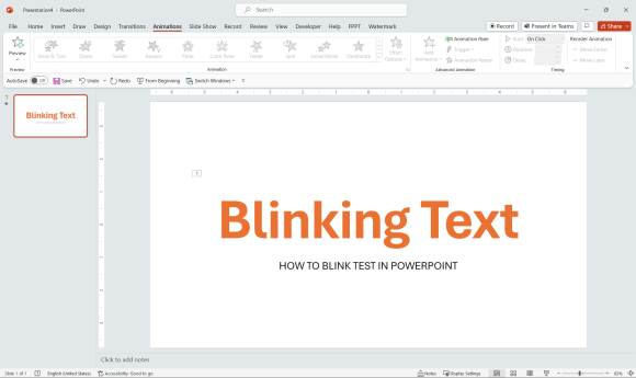 How To Blink Text In Powerpoint Easy Way