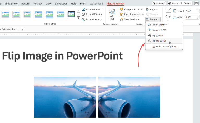 How to Mirror an Image in PowerPoint (Very Easy Way)