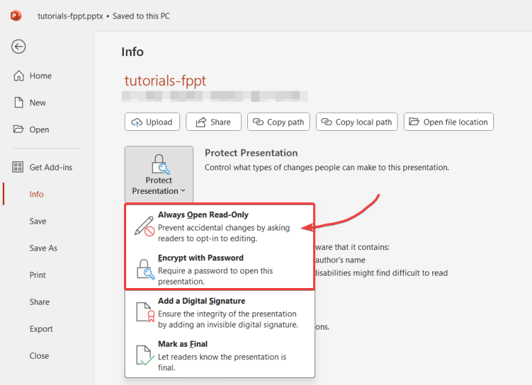 How to Make a PowerPoint Read Only