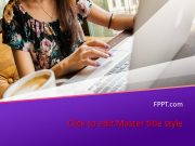 Free Woman Working in Laptop PowerPoint Template - Free PowerPoint ...