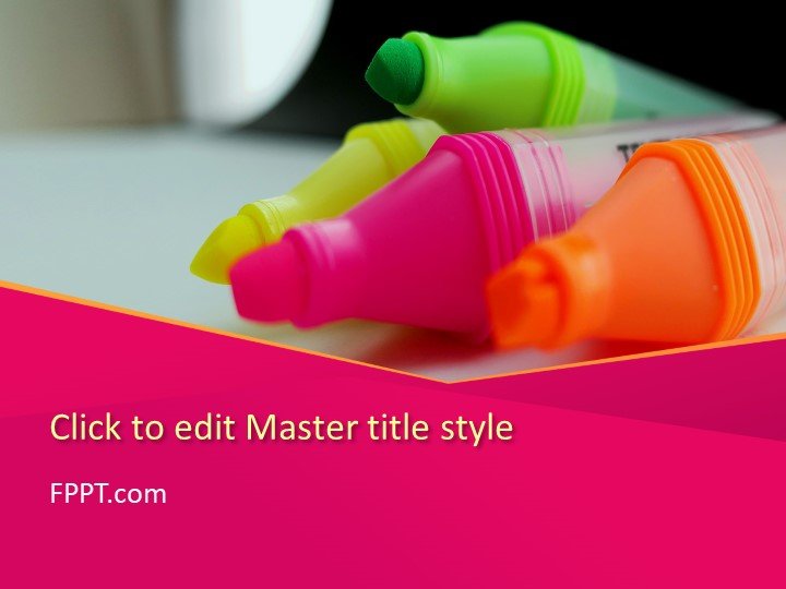 Free Color Markers PowerPoint Template - Free PowerPoint Templates
