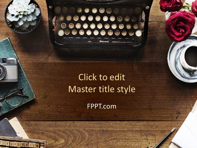 Free Writer Typewriter PowerPoint Template - Free PowerPoint Templates