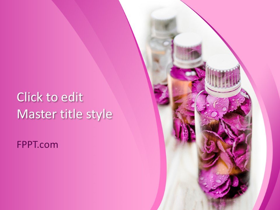 Free Petals Bottle PowerPoint Template - Free PowerPoint Templates