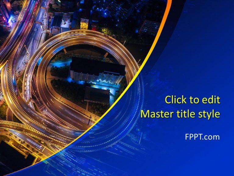 Free Road Junction PowerPoint Template - Free PowerPoint Templates