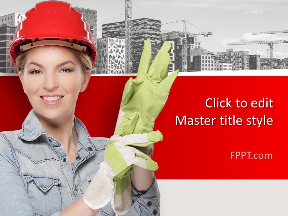 Free Female Builder PowerPoint Template - Free PowerPoint Templates Free Female Builder PowerPoint Template - Free PowerPoint Templates