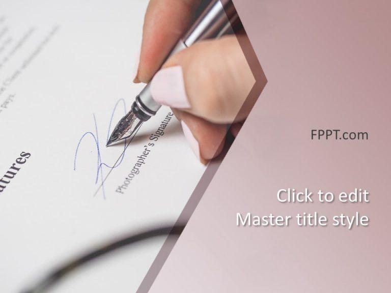 Free Signature PowerPoint Template - Free PowerPoint Templates