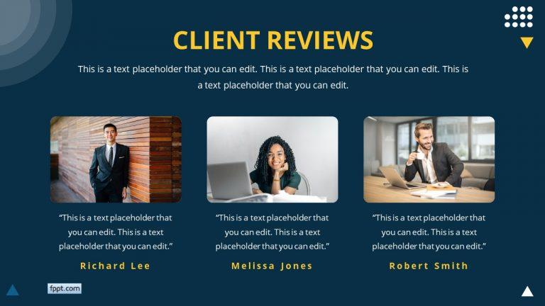 Client Reviews Slide Template for PowerPoint - Free PowerPoint Templates
