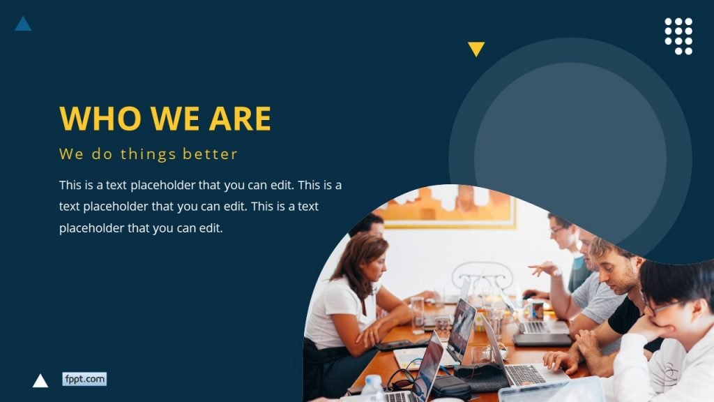 Who We Are Slide for PowerPoint with Dark Background - Free PowerPoint ...